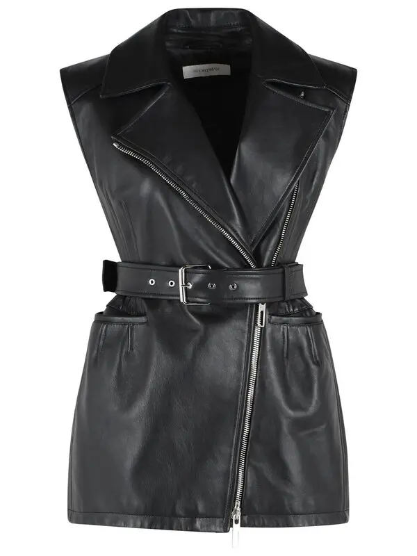 Sportmax Fave' Leather Jacket - Black