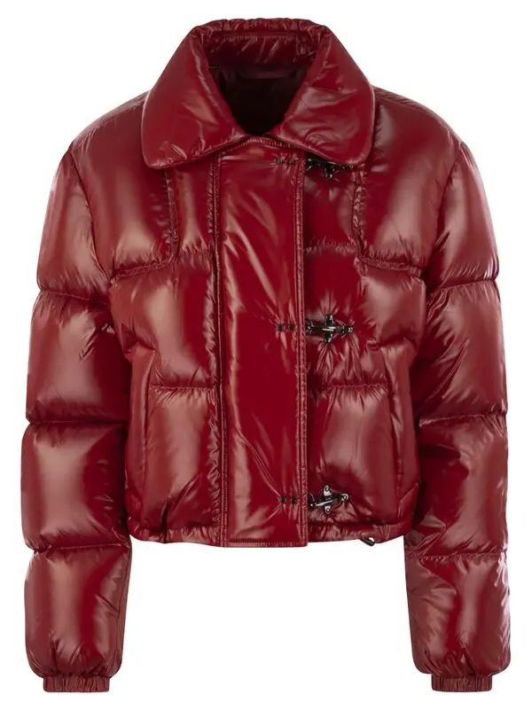 FAY 3-hook Cropped Down Jacket - Red