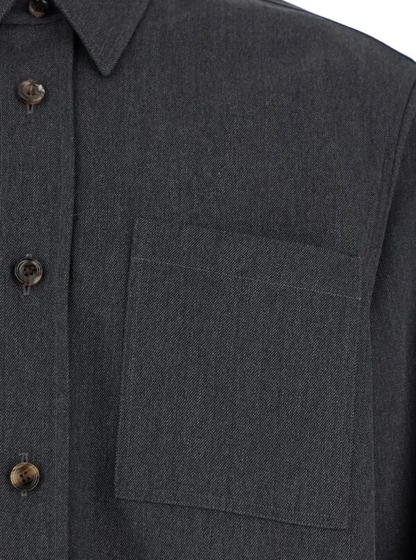 Gucci Grey Shirt With Pointed Collar In Wool - Multicolor