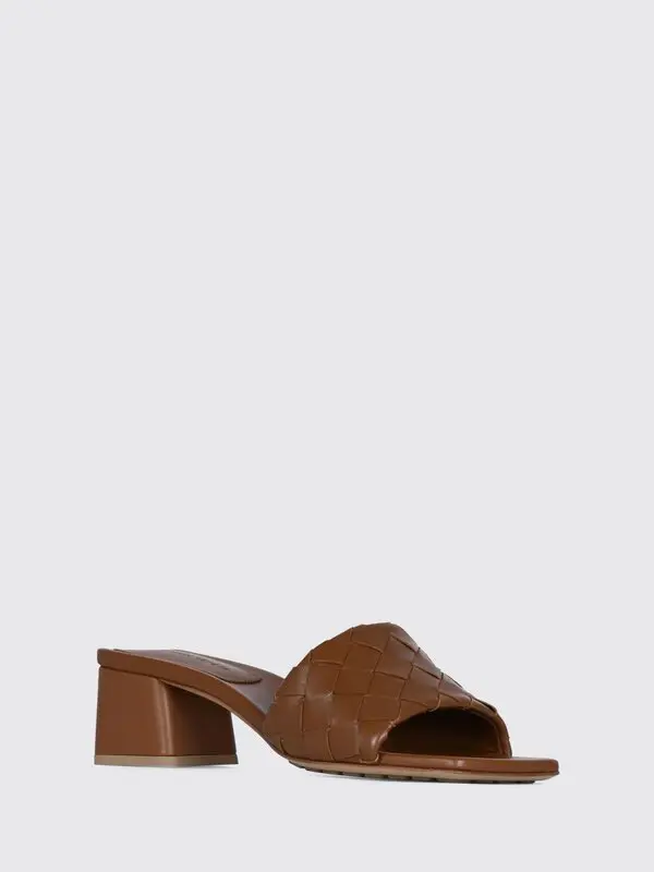 Bottega Veneta Parco Intrecciato Leather Mule Sandals - Brown
