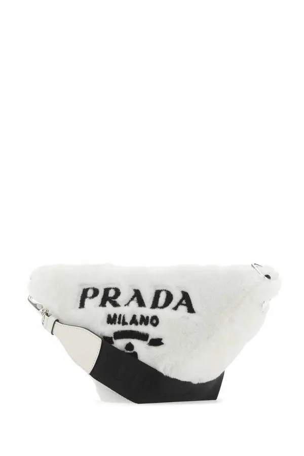 Prada Shearling Triangle Crossbody Bag