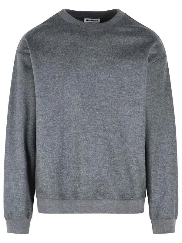JIL SANDER Grey Wool Sweatshirt