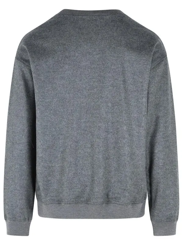 JIL SANDER Grey Wool Sweatshirt