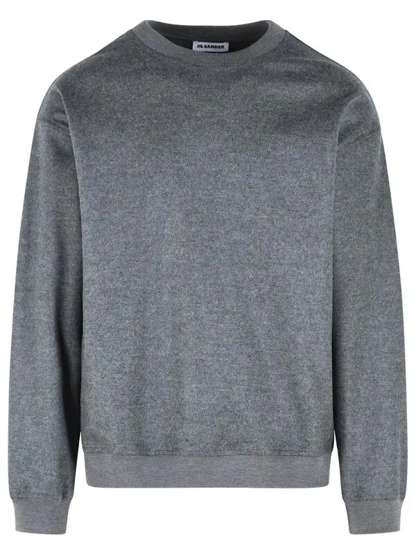 JIL SANDER Grey Wool Sweatshirt - Gray
