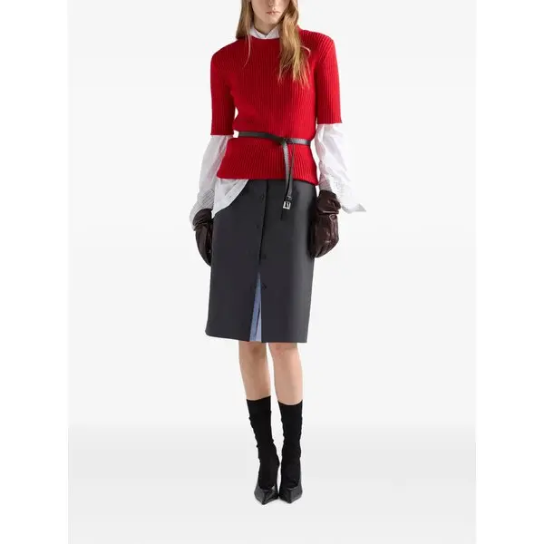 Prada Grey Skirts Pencil Skirts