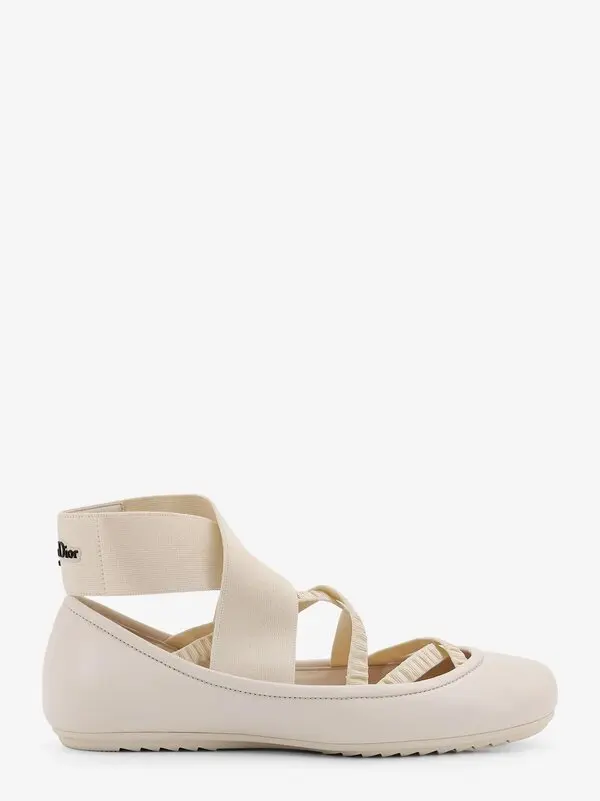 Dior Leather Ballerinas With Elastic Bands - Multicolor