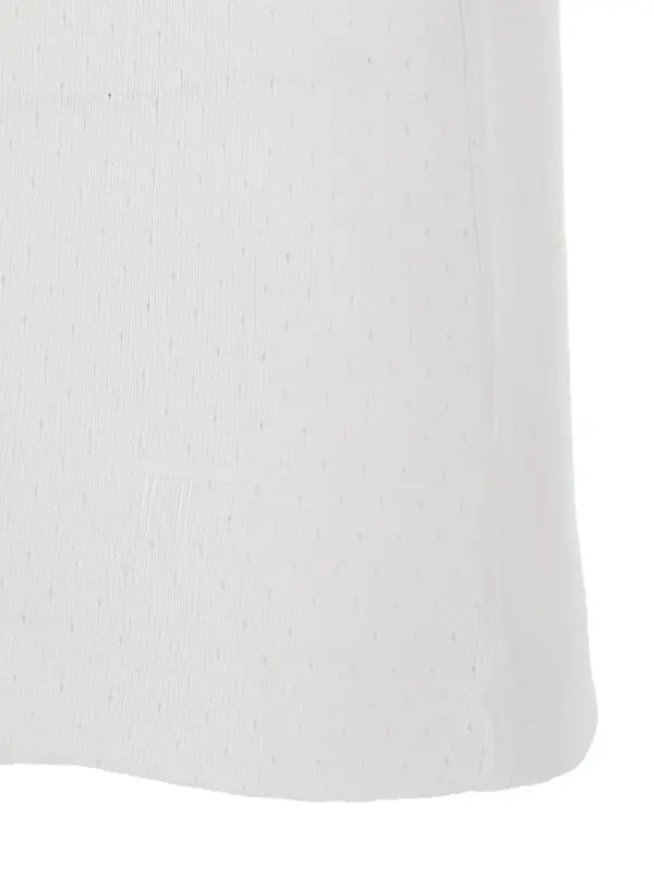 TOM FORD Crew Neck T-shirt With Logo Embroidery On The Front And Perforated Design In Cotton For - White