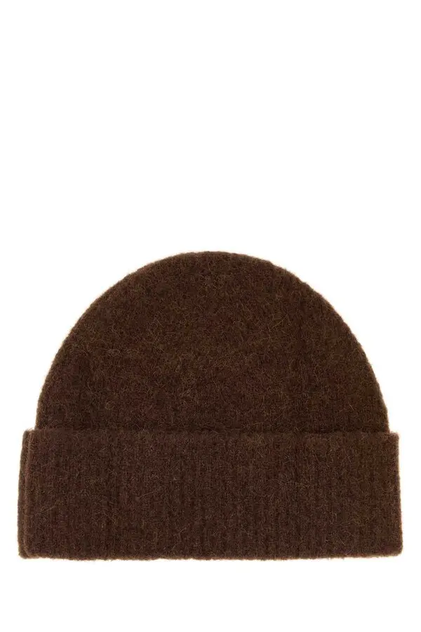 AMI Paris Chocolate Stretch Alpaca Blend Beanie