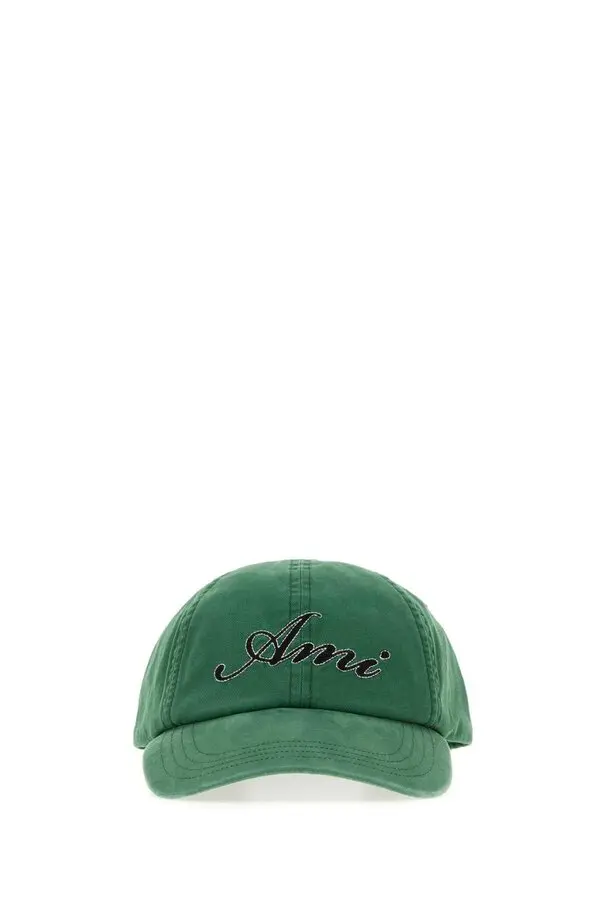 AMI Paris Cotton Baseball Cap - Green