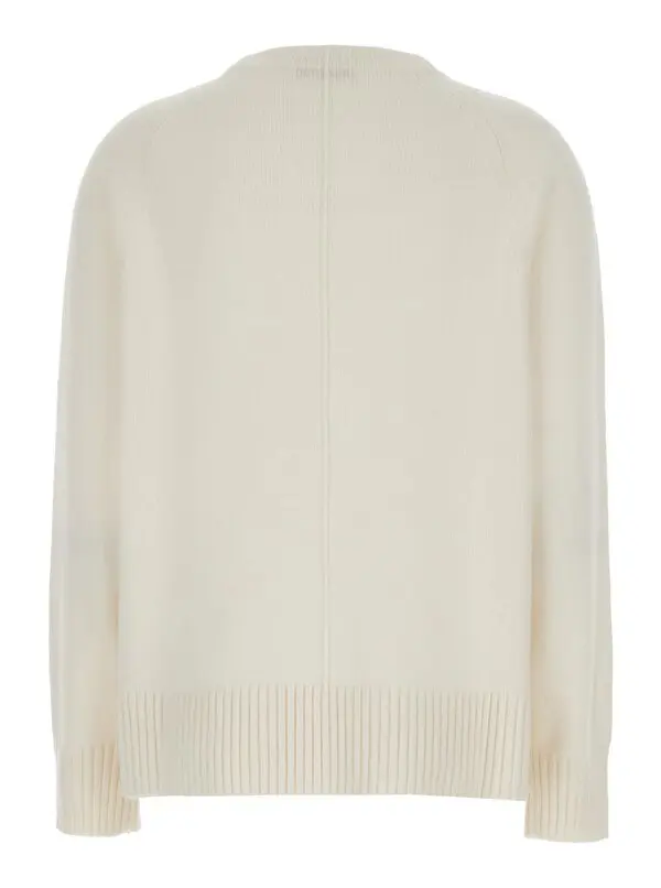 Max Mara Toldim' Crewneck Sweater With Middle Stitch Detail In Cashmere