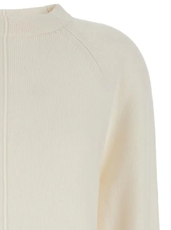 Max Mara Toldim' Crewneck Sweater With Middle Stitch Detail In Cashmere
