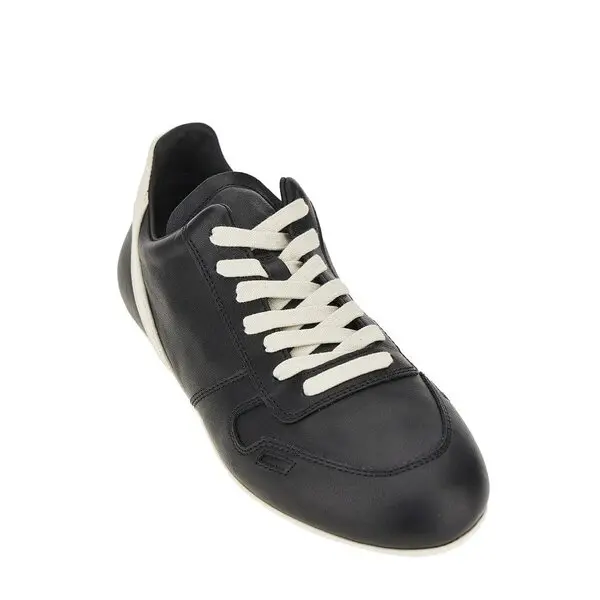 Rick Owens Leather Minimal Sneakers - Black