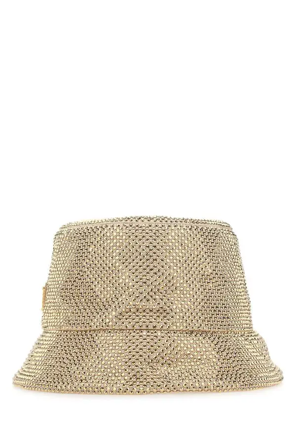 Prada Embellished Viscose Blend Hat - Gold
