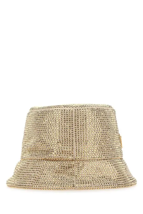 Prada Embellished Viscose Blend Hat - Gold