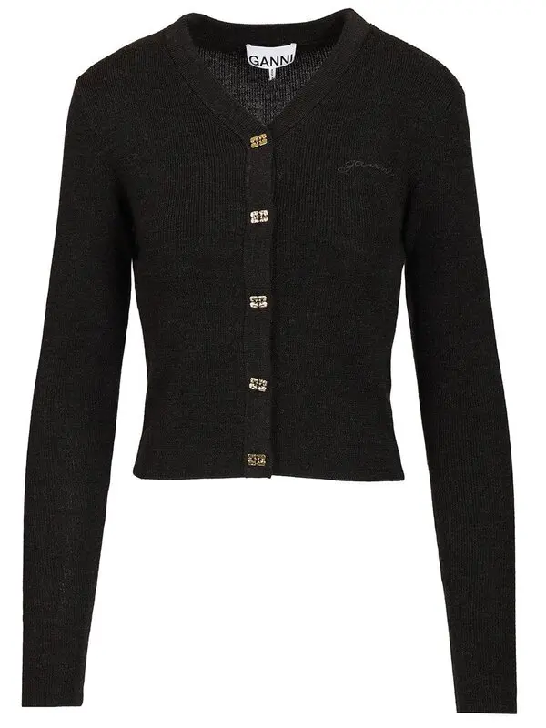 GANNI Mini Cardigan - Gray