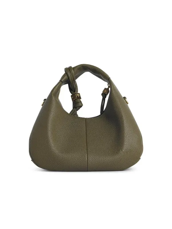 GANNI Eco Leather Mini Hobo Bag - Green
