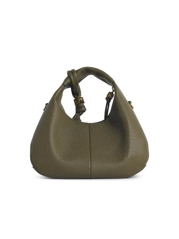 GANNI Eco Leather Mini Hobo Bag - Green