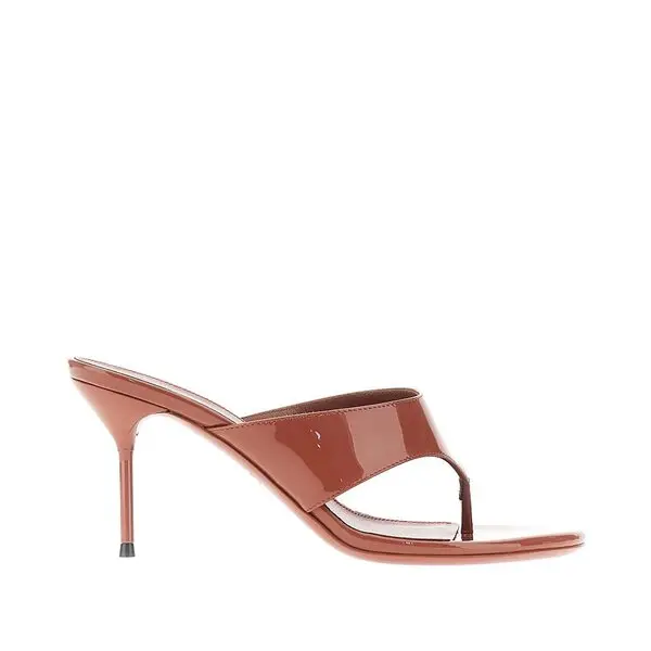 Paris Texas Patent-leather Thong Mules - Brown