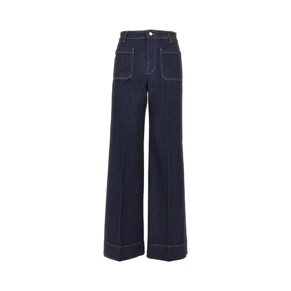 Victoria Beckham Alina' Wide Leg Jeans - Blue