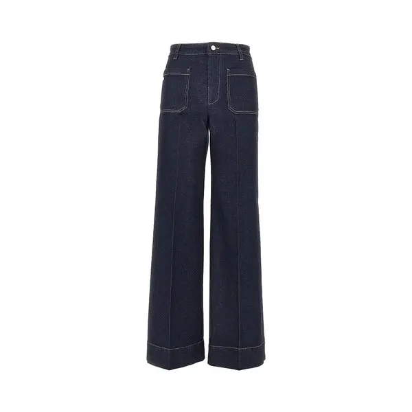 Victoria Beckham Alina' Wide Leg Jeans - Blue