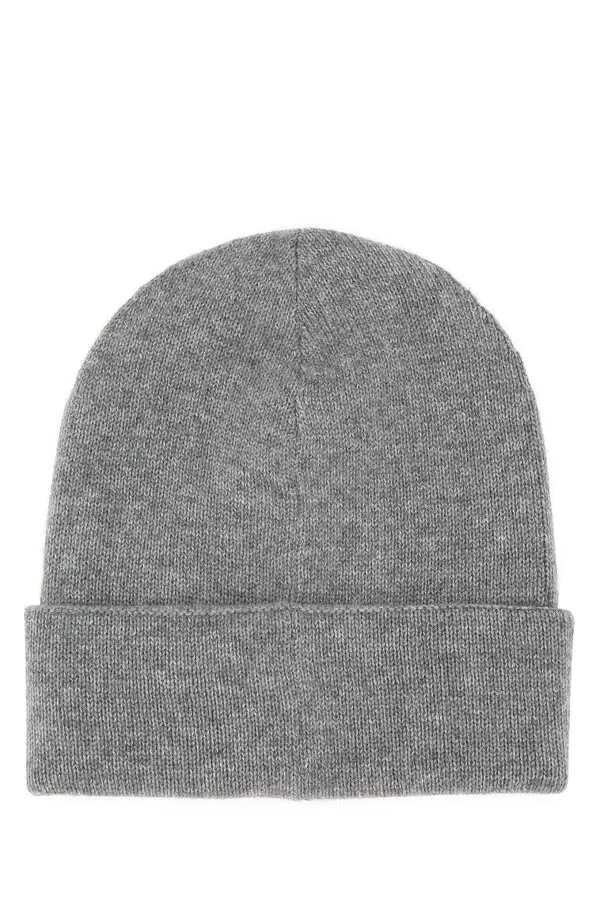 Alexander McQueen Grey Cashmere Beanie Hat