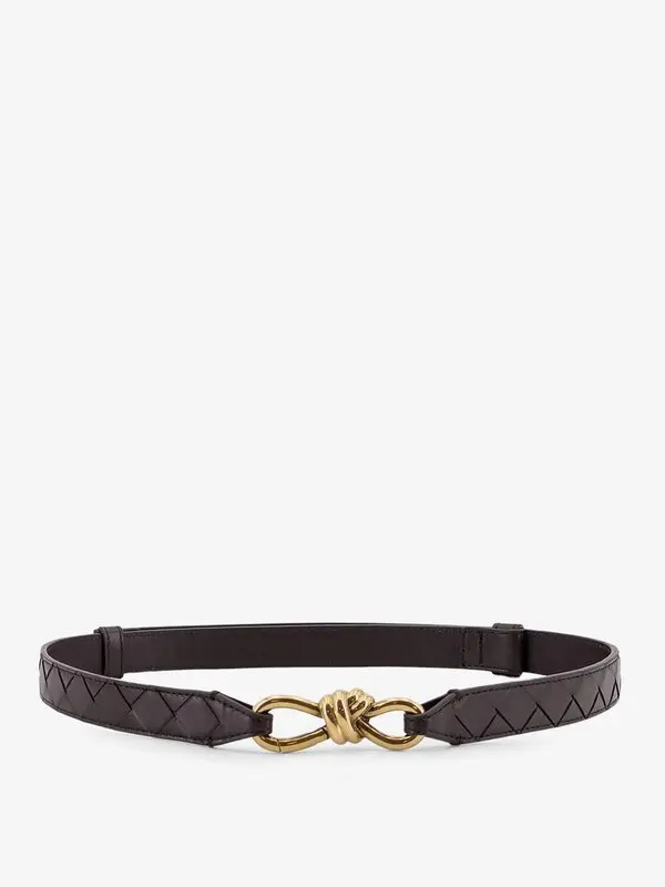 Bottega Veneta Leather Belt With Intrecciato Motif - Multicolor