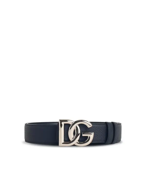 Dolce & Gabbana Leather Dg Logo Belt - Blue
