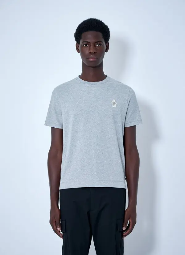 Moncler Set Of Three Logo Motif T-shirts - Gray