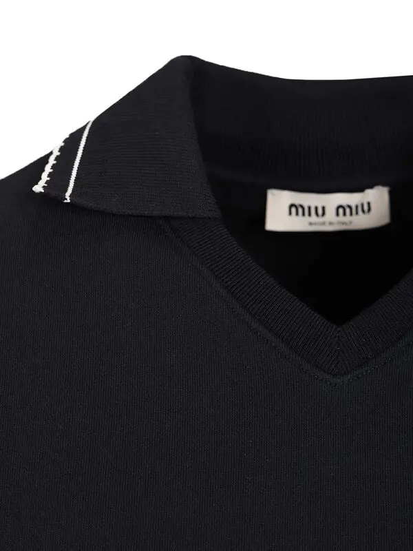 Miu Miu Cotton Jersey Cropped Polo