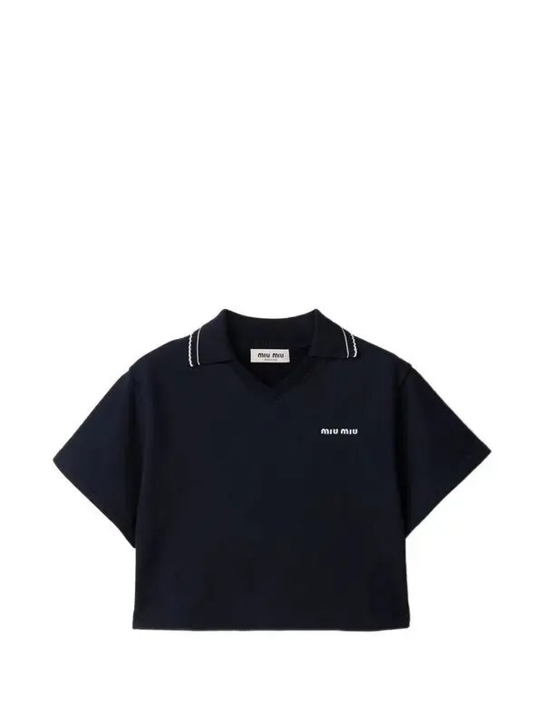 Miu Miu Cotton Jersey Cropped Polo