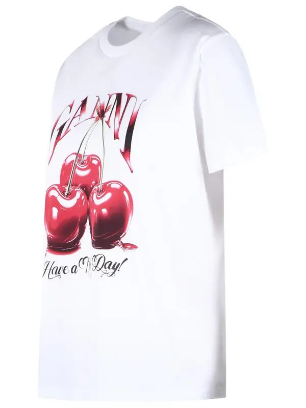 GANNI Cherry' Cotton T-shirt