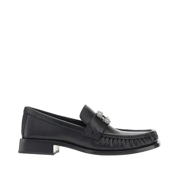 ROGER VIVIER Crystal-embellished Leather Loafers - Black