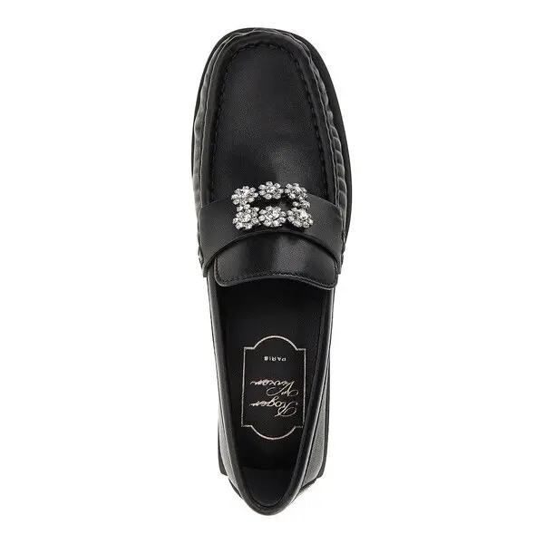 ROGER VIVIER Crystal-embellished Leather Loafers