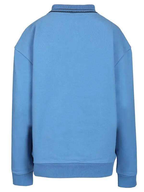 Miu Miu Sweatshirt With Embroidered Logo - Blue