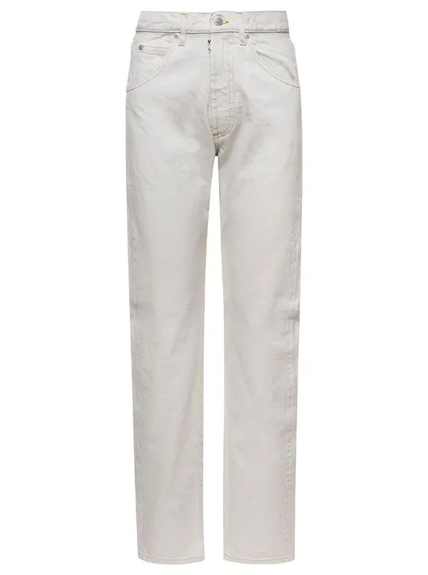 MAISON MARGIELA White 5-pocket Style Straight Jeans With Contrasting Stitching In Cotton Denim - Multicolor