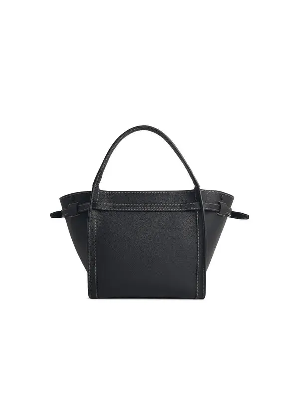 TOD'S T Signature Small Leather Shopping Bag - Black