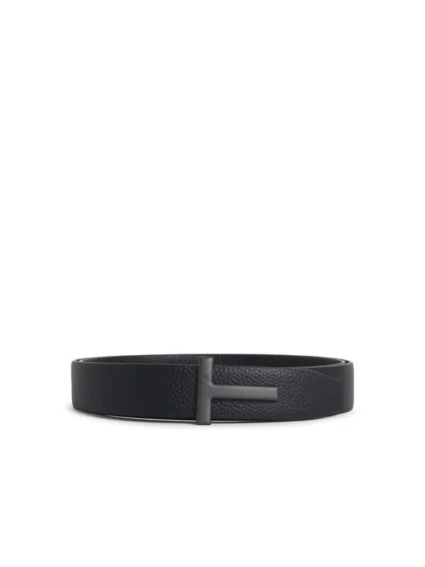 TOM FORD T Icon Leather Belt - Black