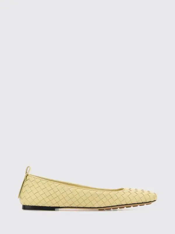 Bottega Veneta Charlotte Woven Lambskin Square-toe Ballet Flats - White