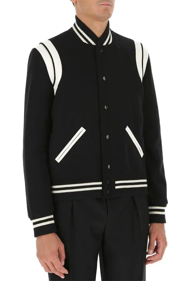 Saint Laurent Wool Blend Bomber Jacket