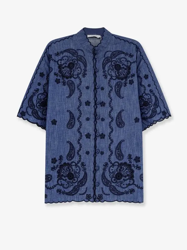 Zimmermann Aster Denim Shirt - Multicolor