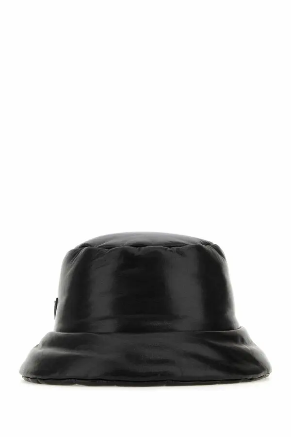Prada Nappa Leather Padded Hat - Black