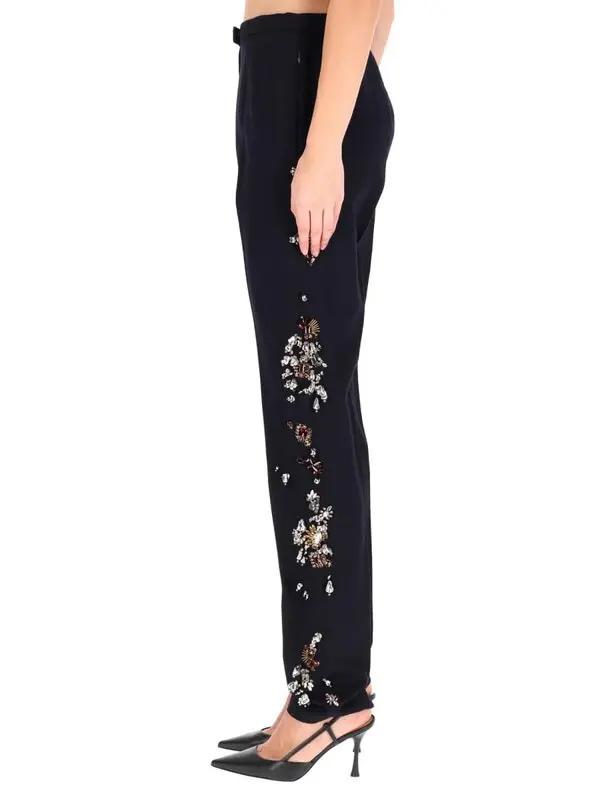 Dries Van Noten Embellished Wool Trousers
