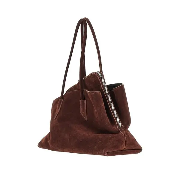 Attico Suede Leather Medium La Passeggiata Bag - Brown