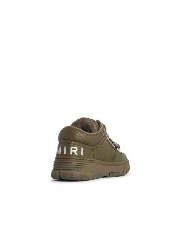 Amiri Metallic Ma-1' Thyme Leather Sneakers