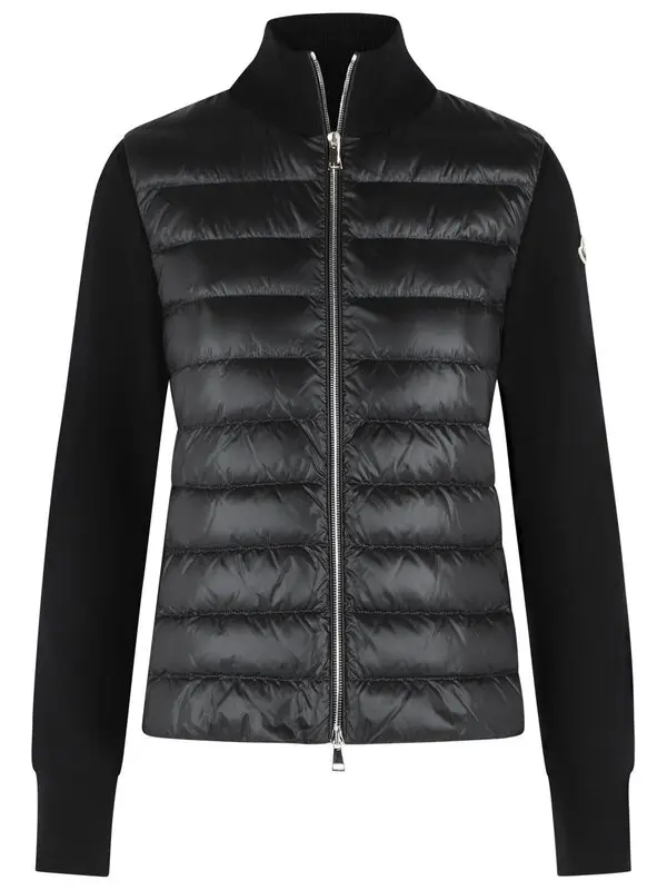 Moncler Tricot' Virgin Wool Cardigan - Black