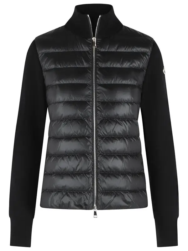 Moncler Tricot' Virgin Wool Cardigan - Black