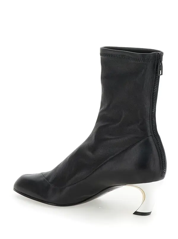 Alexander McQueen Smooth Leather Ankle Boots - Multicolor