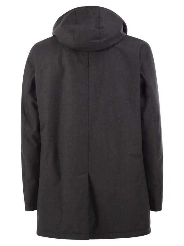 Herno Technical Wool-blend Hooded Coat - Multicolor