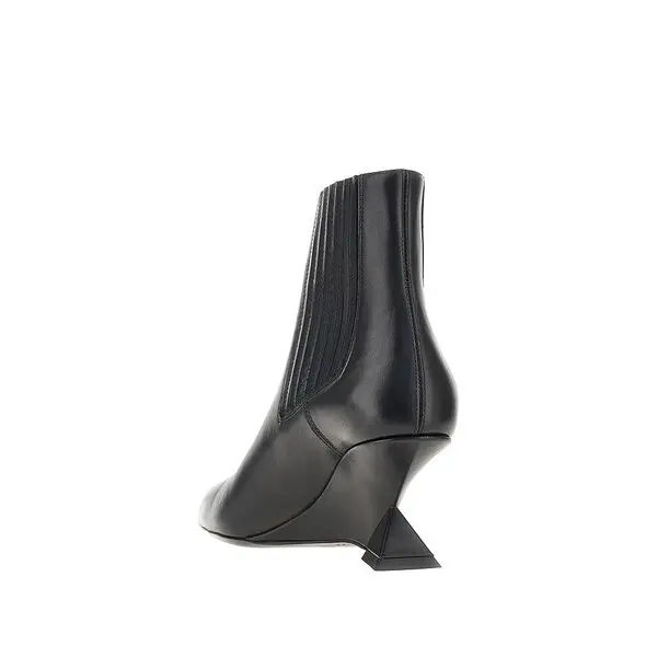 Attico Cheope' Leather Ankle Boots - Black