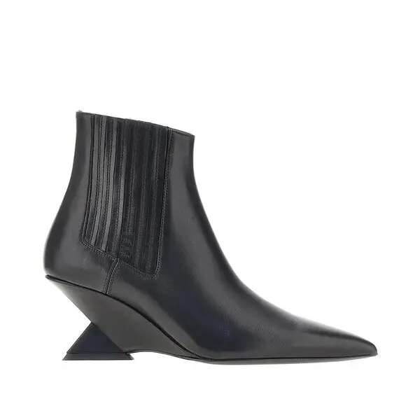 Attico Cheope Leather Ankle Boots - Black